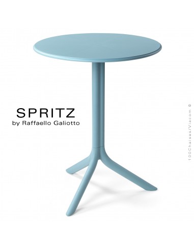Table design pour terrasse SPRITZ, plateau rond plastique plein ...