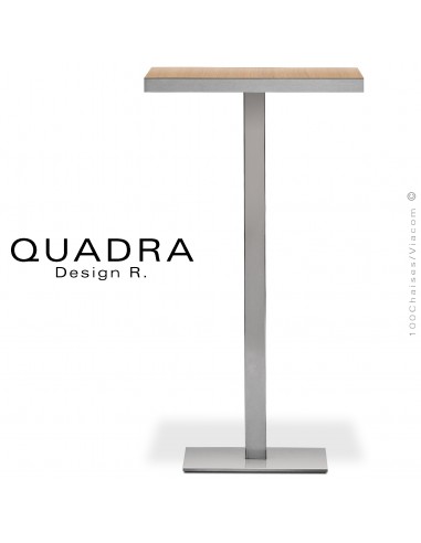 Table design mange debout carré QUADRA - Bois - Bar, bistrot, café