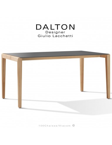 Table repas ou bureau design DALTON, piétement 4 pieds en bois massif ...