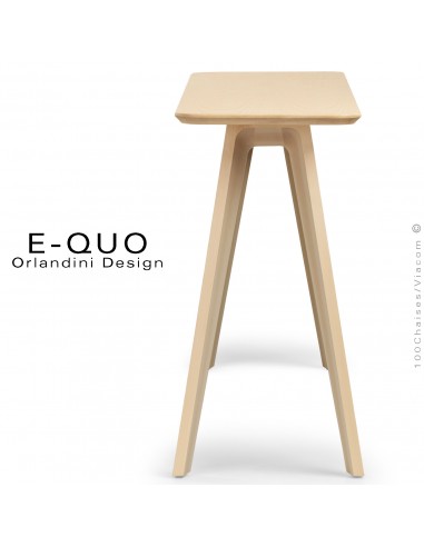 Table haute en bois massif design E-QUO, structure essence Frêne ou ...